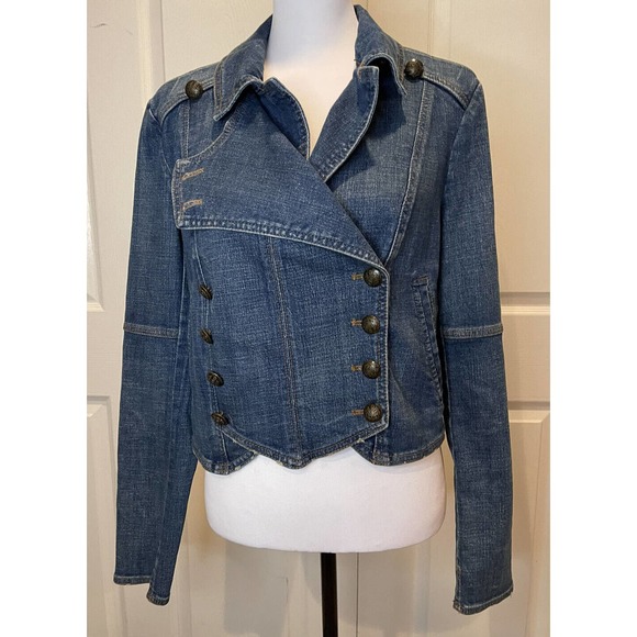Free People | Jackets & Coats | Free People Denim Military Band Jacket ...
